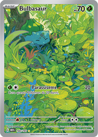 Bulbasaur 166/165 Illustrazione Rara - ITA - Near Mint - Scarlatto e V
