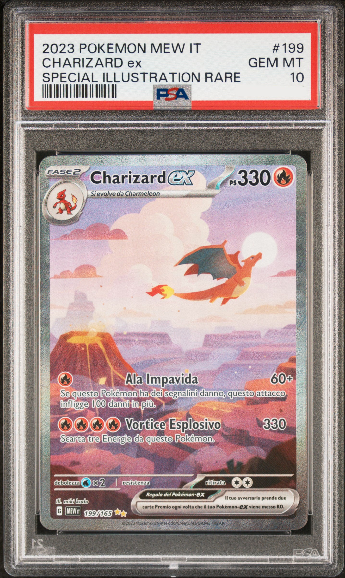 Charizard EX 199/165 Alternative Art - ITA - Mint - Gradato PSA 10 - S