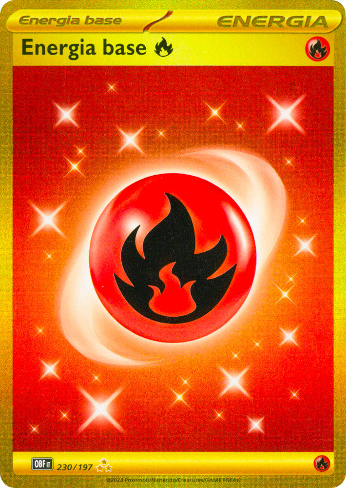 Energia Base Fuoco 230/197 Rara Segreta Oro - ITA - Near Mint - Scarla