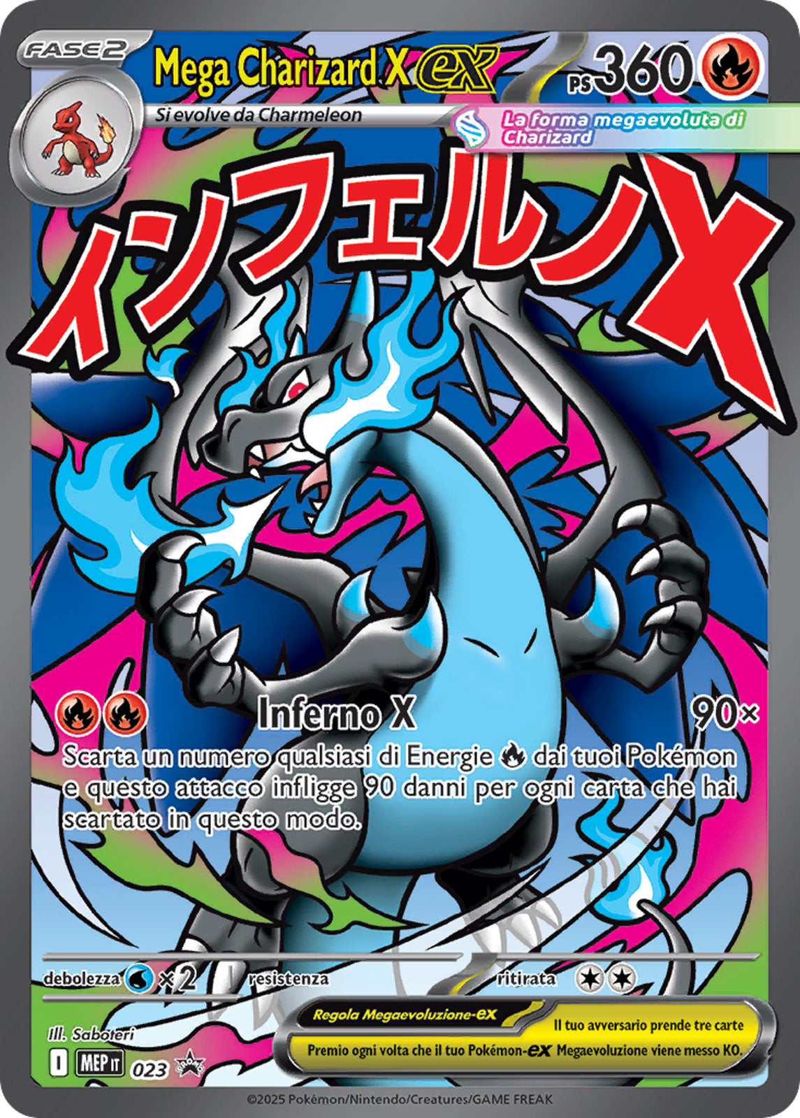 Mega Charizard X ex MEP 023 Full Art - ITA - Near Mint - Promo Megaevo