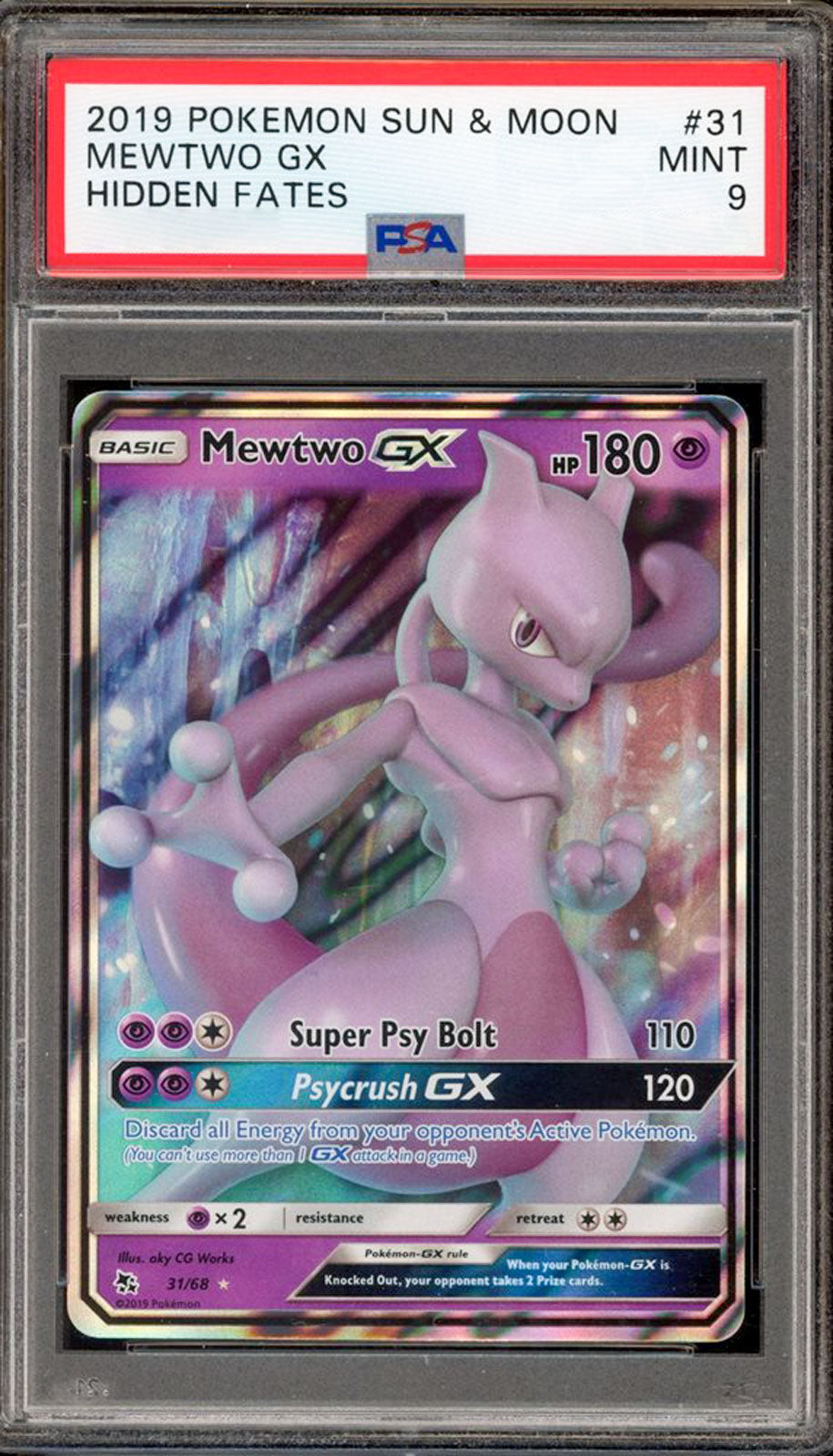 Mewtwo GX HIF 31/68 Ultra Rara - ENG - Mint - Gradata PSA 9 - Sun & Mo