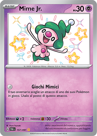 Mime Jr. Shiny 157/091 - ITA - Near Mint - Scarlatto e Violetto - Dest