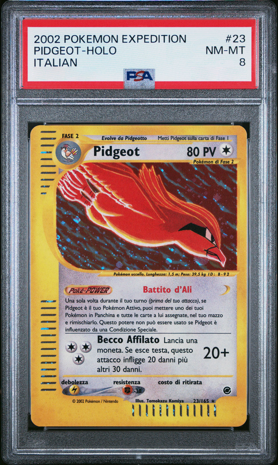 Pidgeot EX 023/165 Rara Holo - ITA - Near Mint/Mint - Gradata PSA 8
